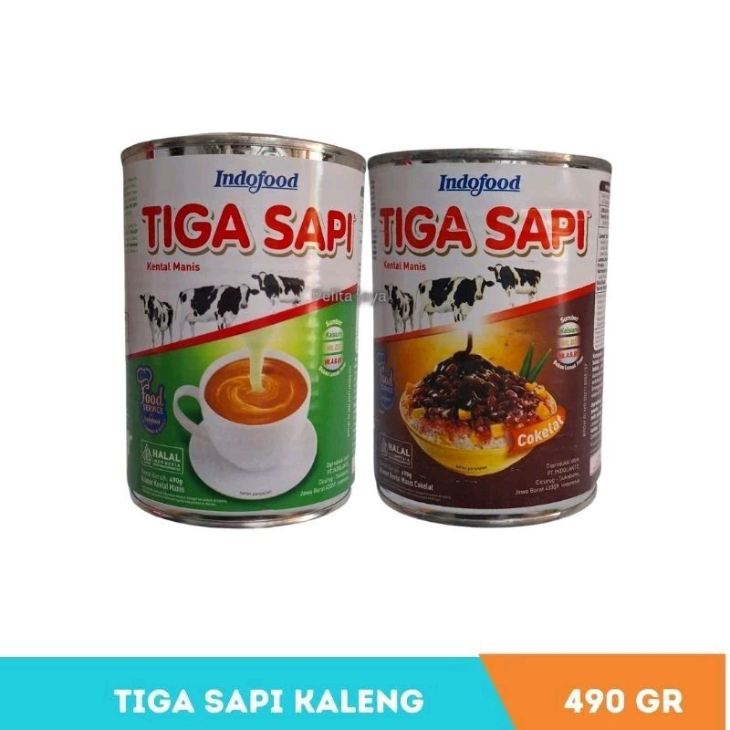 Jual Indofood Tiga Sapi Kental Manis Susu Kaleng 490g | Shopee Indonesia