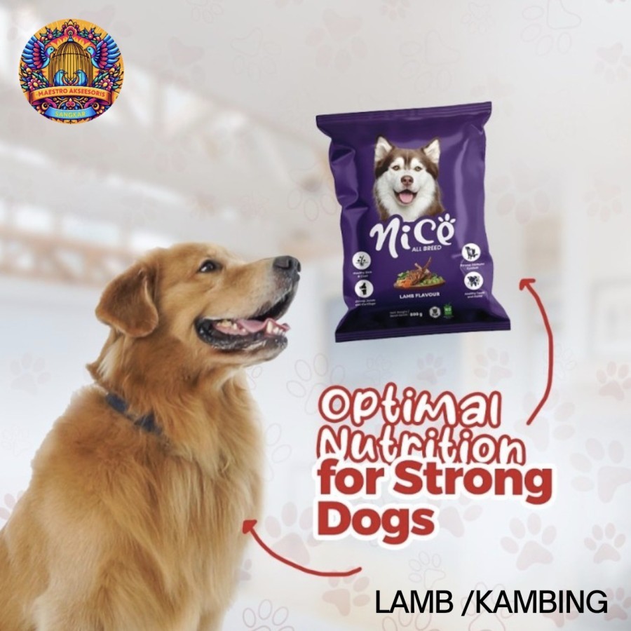 Jual NICE DOG FOOD LAMB PAKAN ANJING RASA KAMBING 800gr | Shopee Indonesia