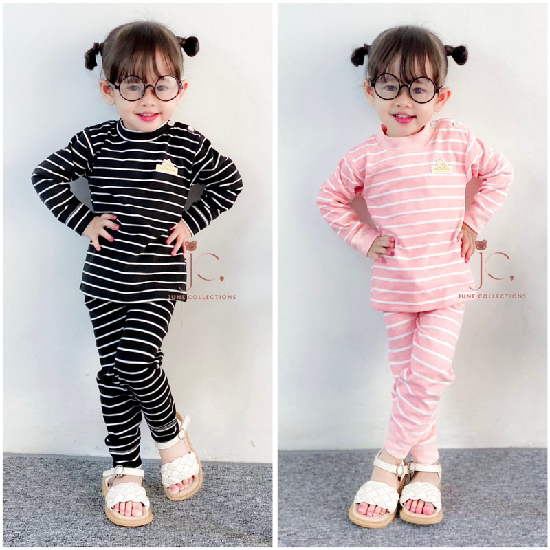 Jual JUNE_COLLECTIONS BAJU TIDUR ANAK SETELAN PIYAMA BAYI SET LENGAN ...