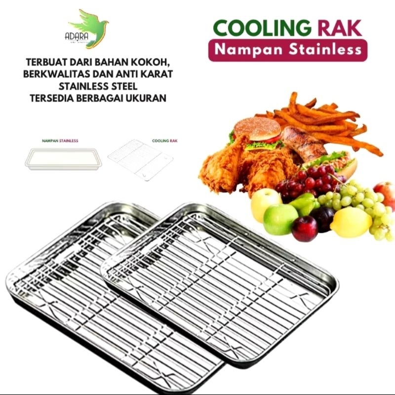 Jual Cooling Rak Dan Wadah Peniris Makanan Gorengan Minyak Bahan ...