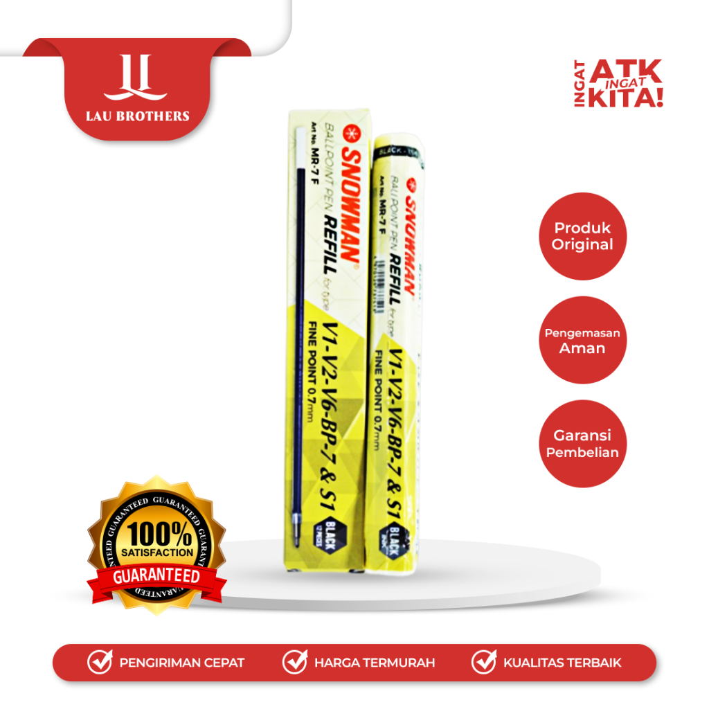 Jual SNOWMAN ISI ULANG PULPEN/ PEN REFILL V1,V2,V6,BP-7,S1 / V5 (1LSN/ 12PCS) | Shopee Indonesia