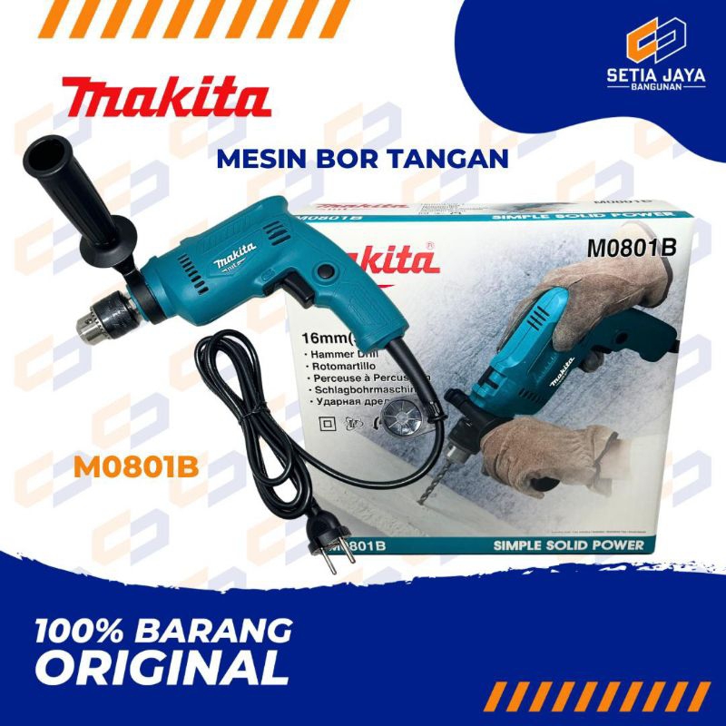 Jual Mesin Bor Tangan / Listrik Makita Beton / Besi / Kayu M0801B ...