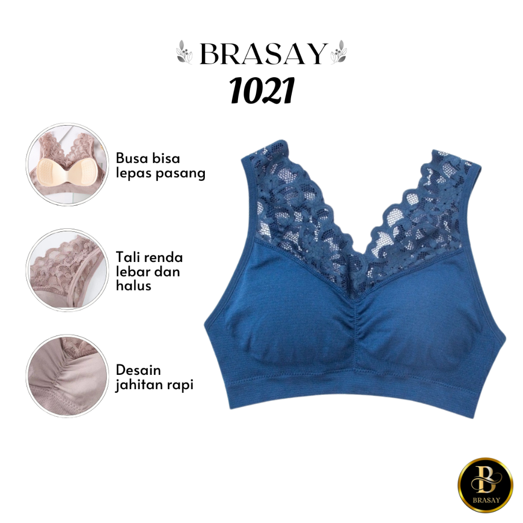Jual Brasay Bra Bh Wanita Tanpa Kawat Bahan Pakaian Dalam Bralette 1021 ...