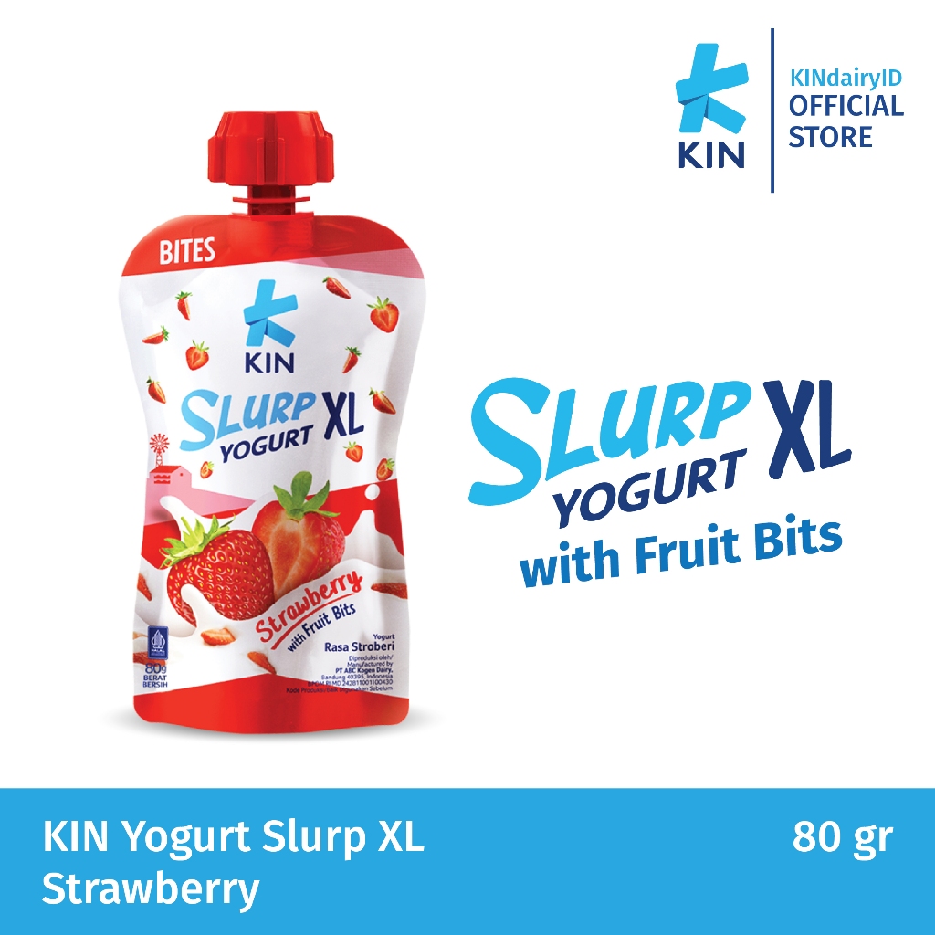 Jual KIN Yogurt Slurp XL Strawberry 80gr | Shopee Indonesia