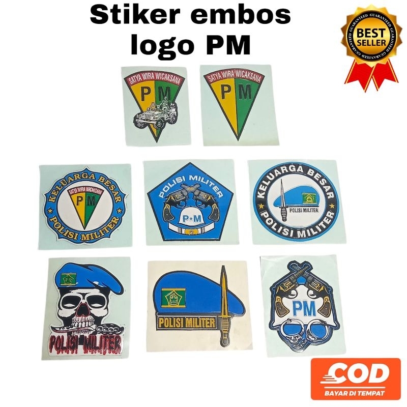 Jual stiker embos PM polisi militer, stiker embos keluarga besar polisi ...