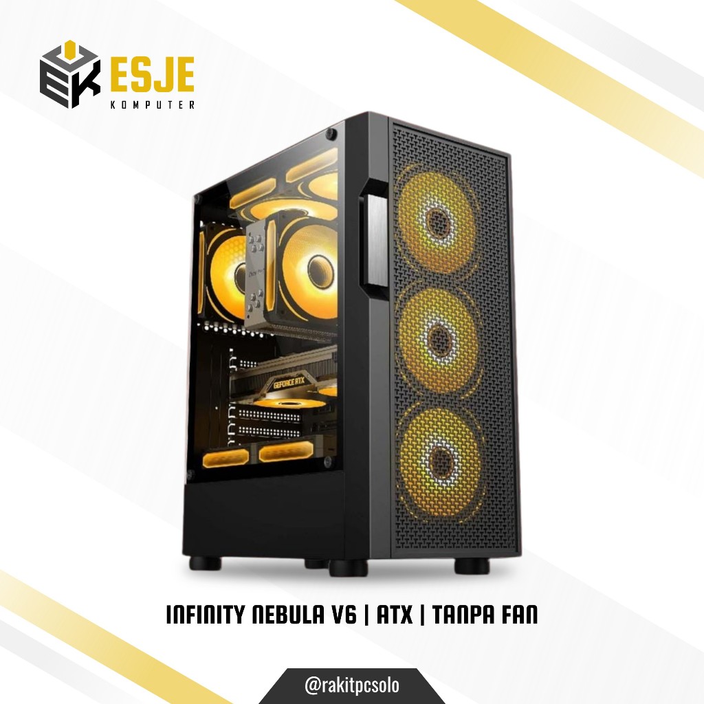 Jual Casing PC Gaming Infinity Nebula V6 ATX Tempered Glass Free 3 Fan ...