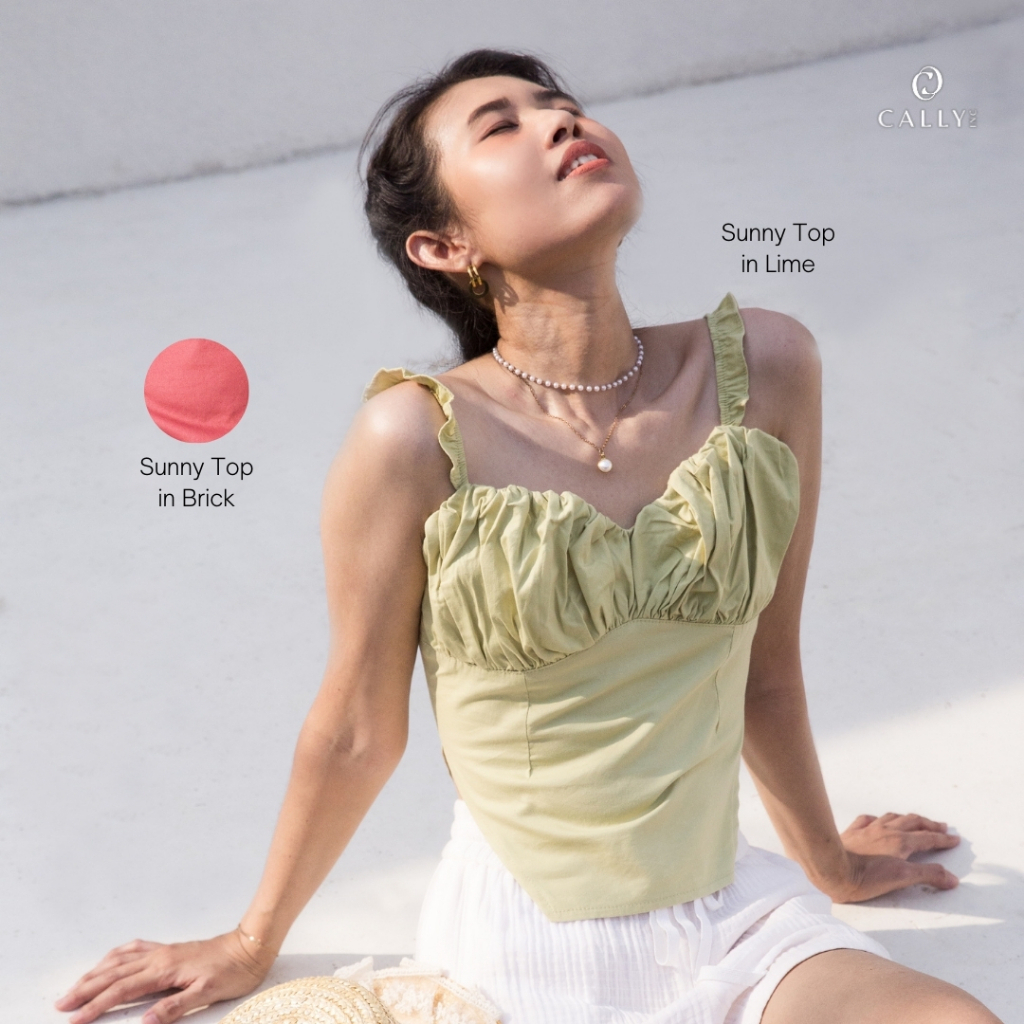 Jual CALLY.INC | TankTop Korean Style Baju Atasan Pantai Wanita Crop ...