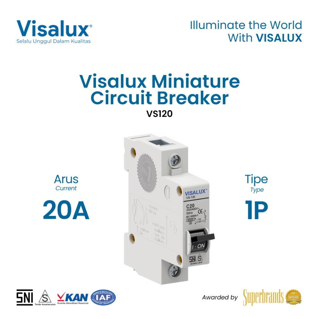 Jual Visalux Miniature Circuit Breaker/MCB 20A (VS120) | Shopee Indonesia