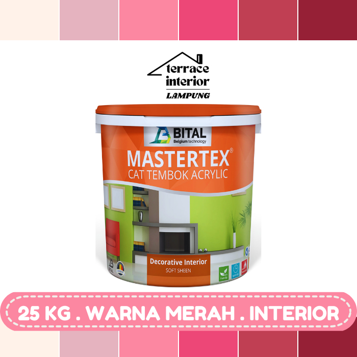 Jual Cat Tembok Interior Bital Asia Mastertex Warna Merah 25 KG ...