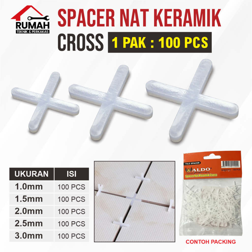 Jual TILE SPACER NUT KERAMIK CROSS 100 PCS / Alat Nat Granit Perapi ...