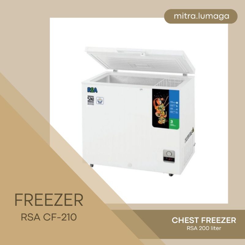 Jual Chest Freezer RSA/Freezer Box RSA 200 liter 1 pintu RSA CF-210 ...