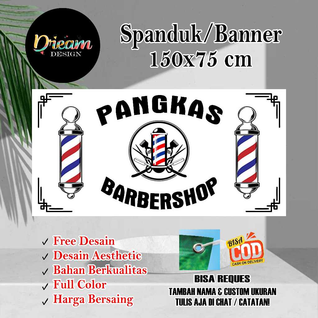 Jual Jual Cetak Spanduk Banner pangkas rambut barberman 150x75 cm ...
