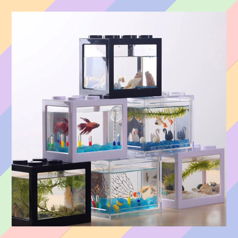 Jual FH09 Akuarium LEGO MINI Aquarium Tank Soliter Akrilik Kandang ...