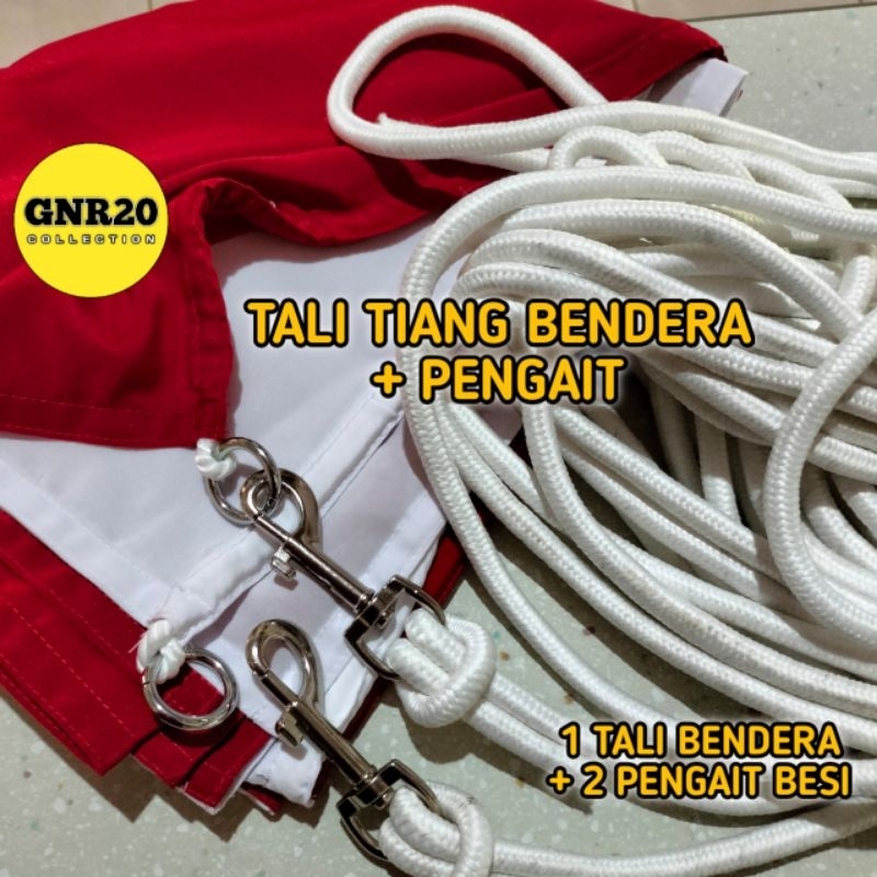 Jual Tali tiang bendera 8mm 20 25 30 35 40 meter halus kuat gratis ...