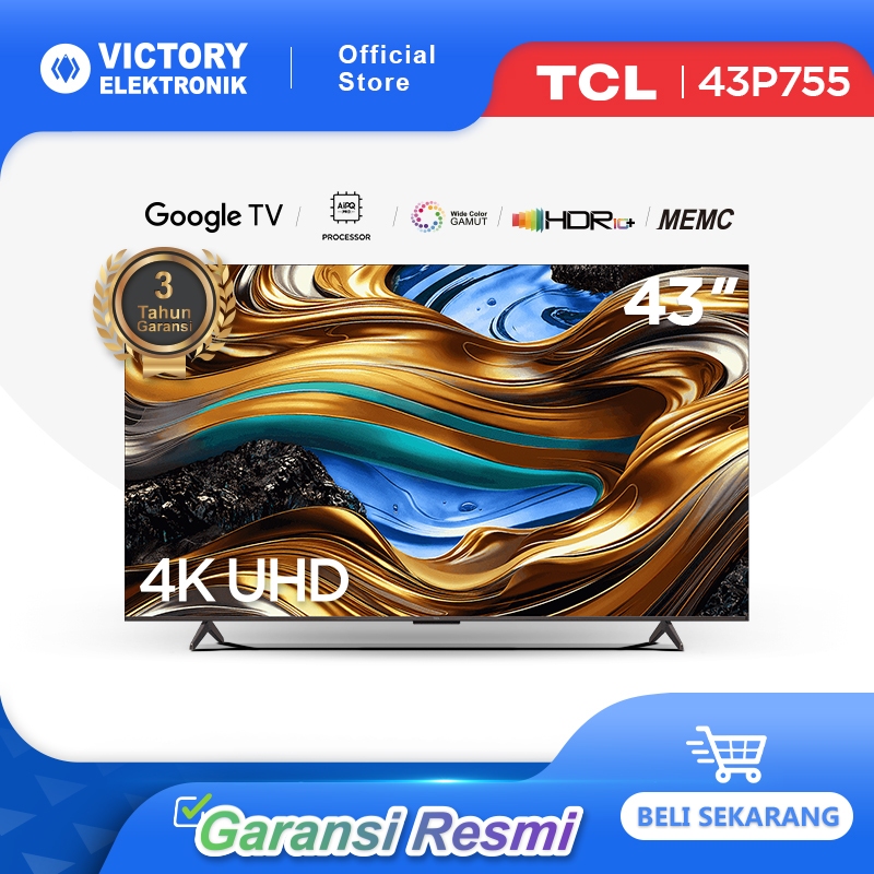Jual TCL 43P755 4K UHD HDR10+ Google TV w/ Dolby Vision-Atmos 43 Inch ...