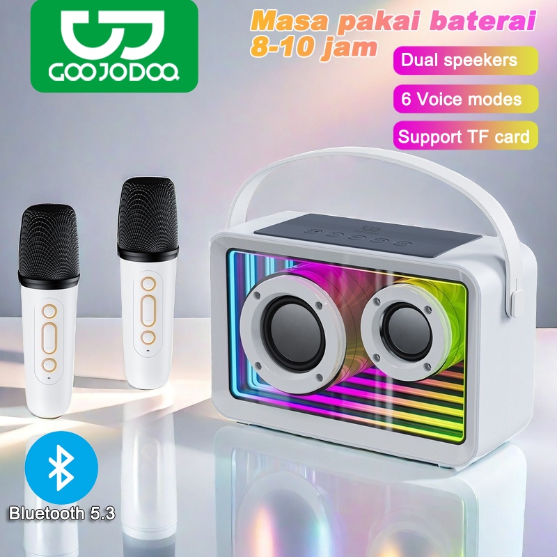 Jual Goojodoq AB4082 speaker bluetooth 2Mic 1 set karaoke speaker ktv ...