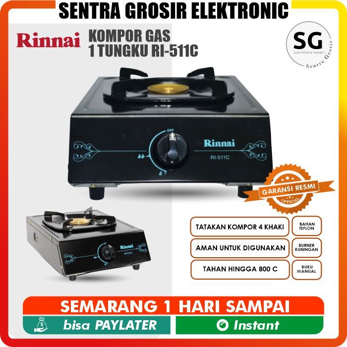 Jual Rinnai Kompor Gas 1 Tungku RI-511C / Kompor Gas 1 Tungku KOMPOR ...