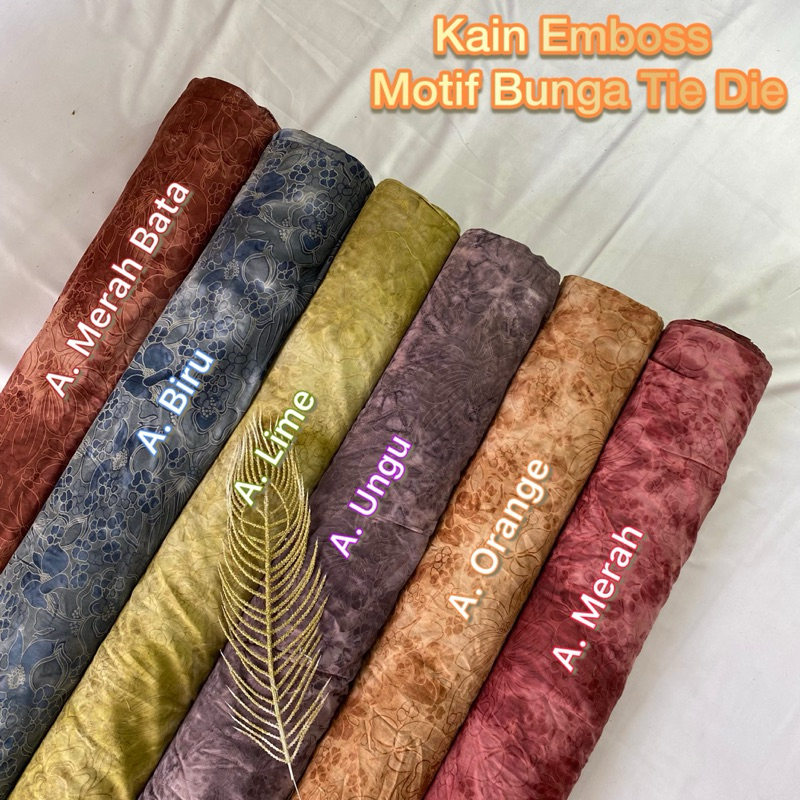 Jual Kain Bahan Katun Kaos Emboss Motif Bunga Tie Die Premium Mewah ...