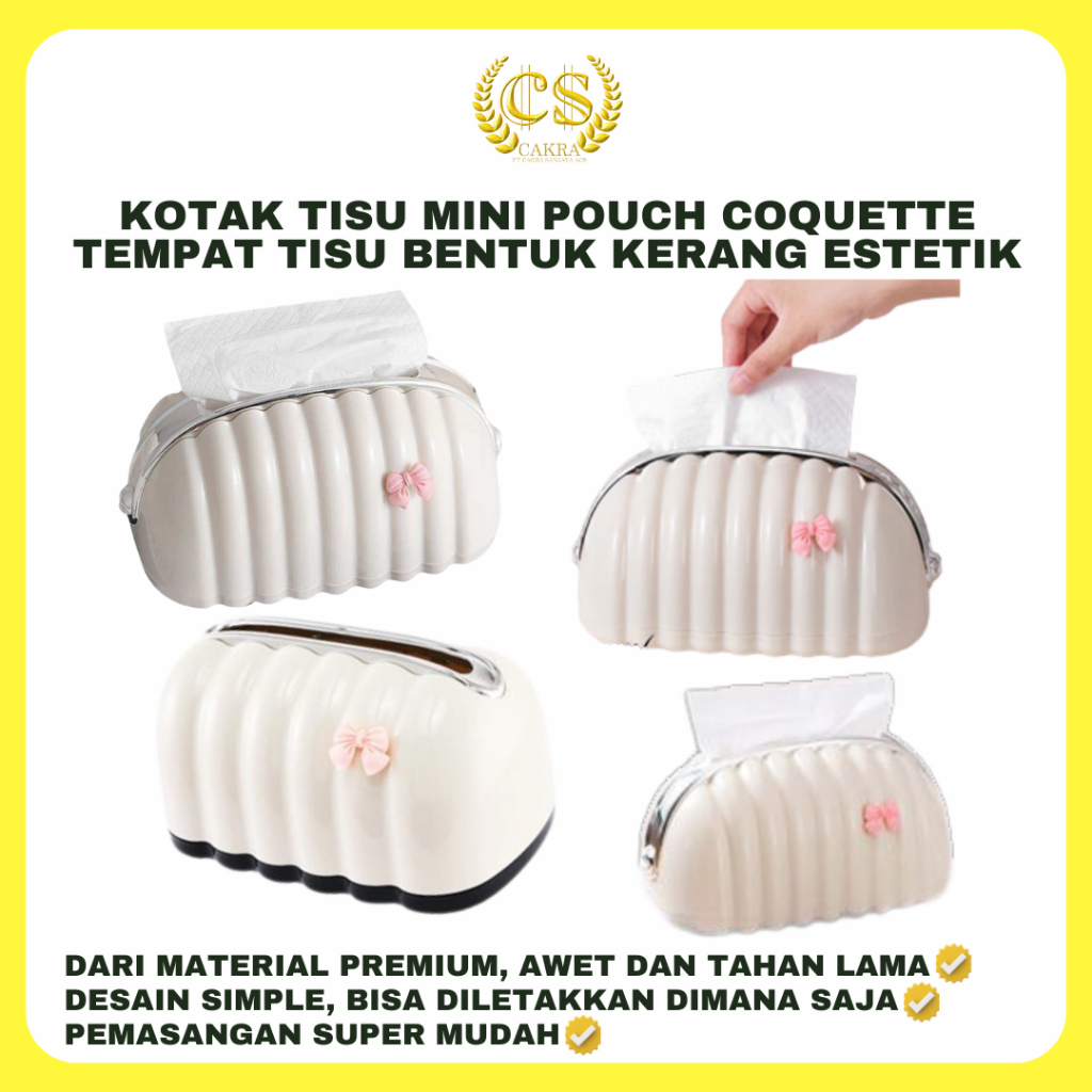 Jual CS Kotak Tisu Mini Pouch Coquette Tempat Tisu Bentuk Kerang ...