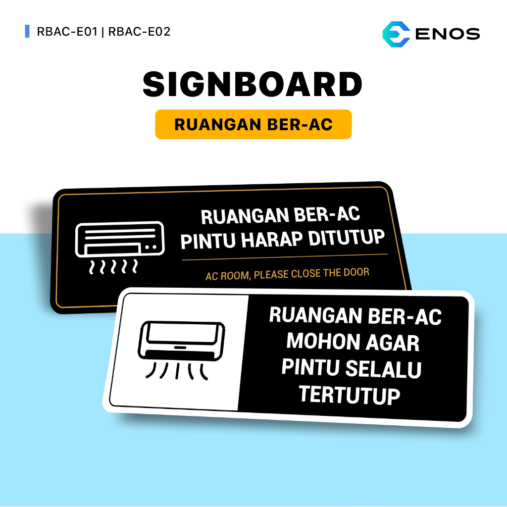 Jual Signboard Akrilik Ruangan Ber AC Pintu Harap Di Tutup / Signage AC ...