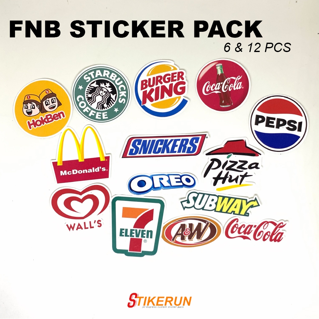 Jual Sticker Pack Logo Brand FNB Makanan dan Minuman / Sticker Vinyl ...