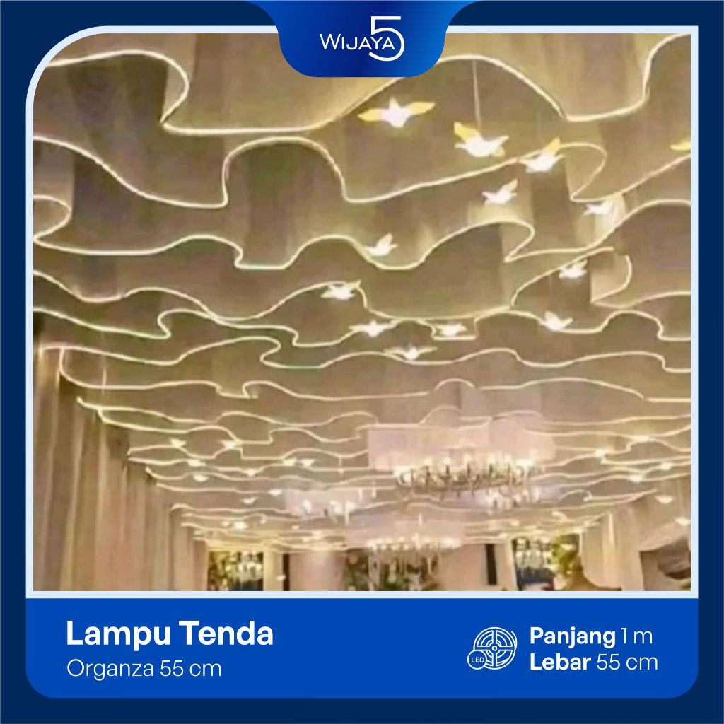 Jual Lampu Hias Dekorasi Tenda Skirting Lebar 55 cm Bahan Kain Kaca ...