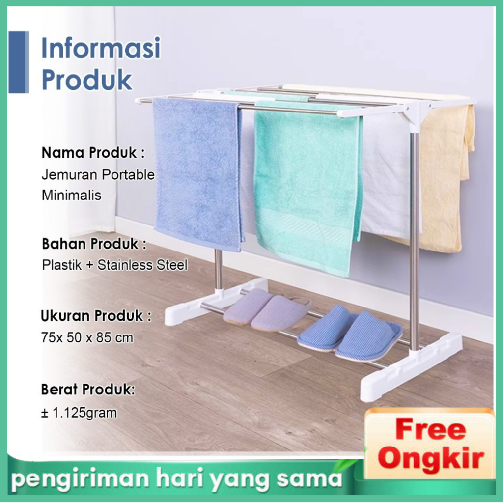 Jual Rak Jemuran Handuk Lipat Stainles Rak Handuk Jemuran Portable ...