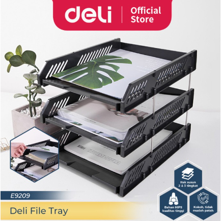 Jual Deli - File Tray / Rak Penyimpanan Dokumen 3 Tingkat Plastik 9209 ...