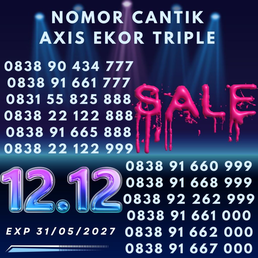 Jual Nomor Cantik Axis Rapi Ekor Triple Besar Harga 75ribu | Shopee ...