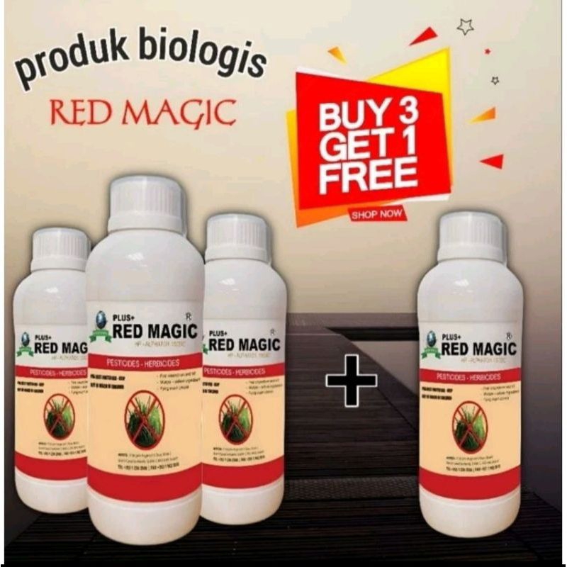 Jual Beli 3 Gratis 1 Red Magic Pesticides Herbicides Pembasmi Gulma ...