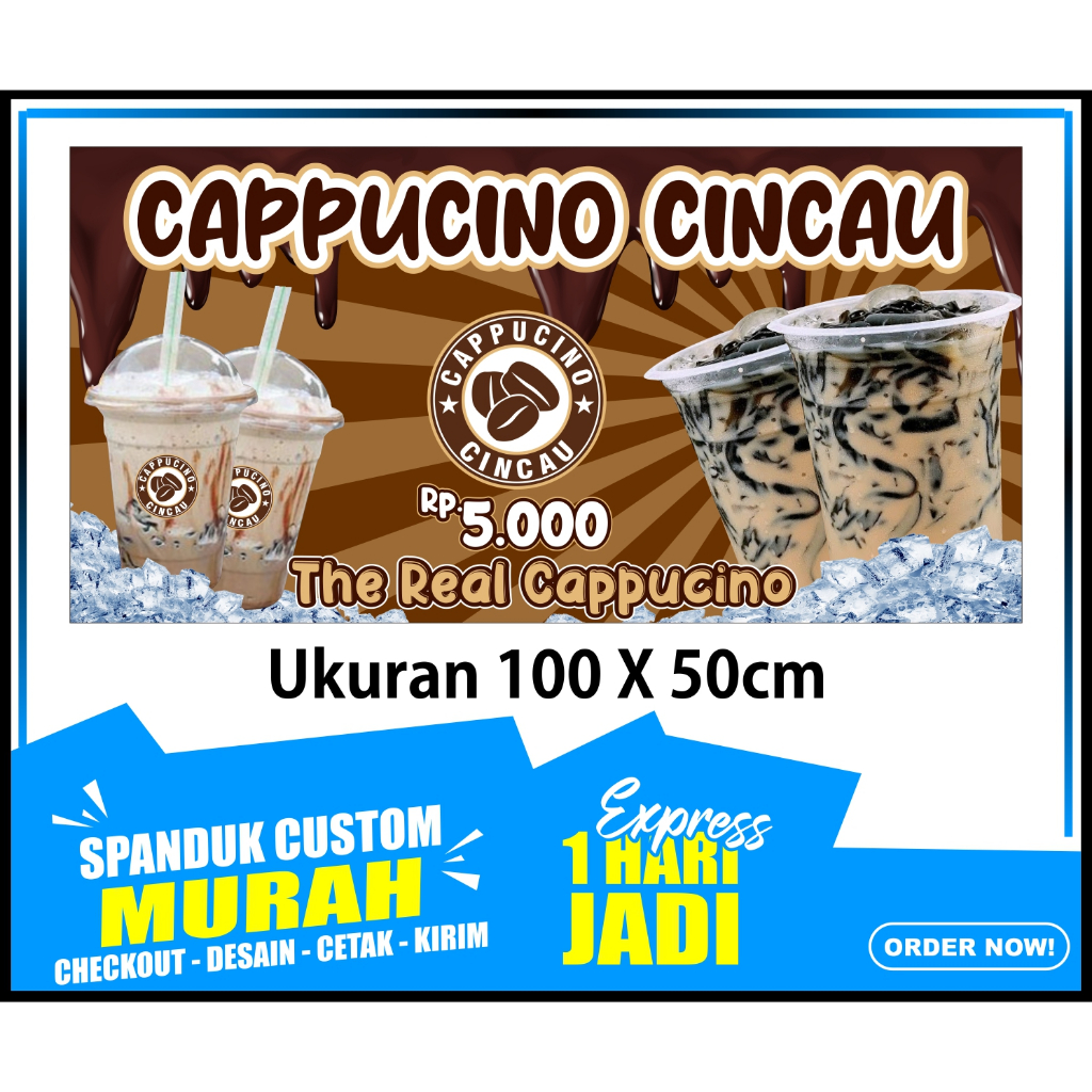 Jual Banner CAPCIN, Spanduk CAPCIN CAPUCINO CINCAU. ukuran 100x50 ...