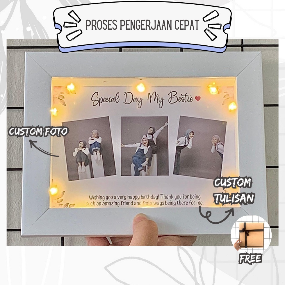 Jual Proses sekarang KADO UNIK Frame Foto dengan Lampu 3D GIFT FRAME ...