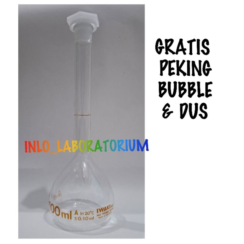 Jual Labu Ukur Iwaki 100 ml/Volumetric Flask/Labu Tentukur | Shopee Indonesia