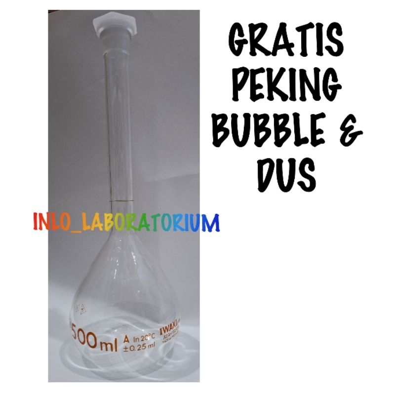 Jual Labu Ukur Iwaki 500 ml/Volumetric Flask/Labu Tentukur | Shopee Indonesia