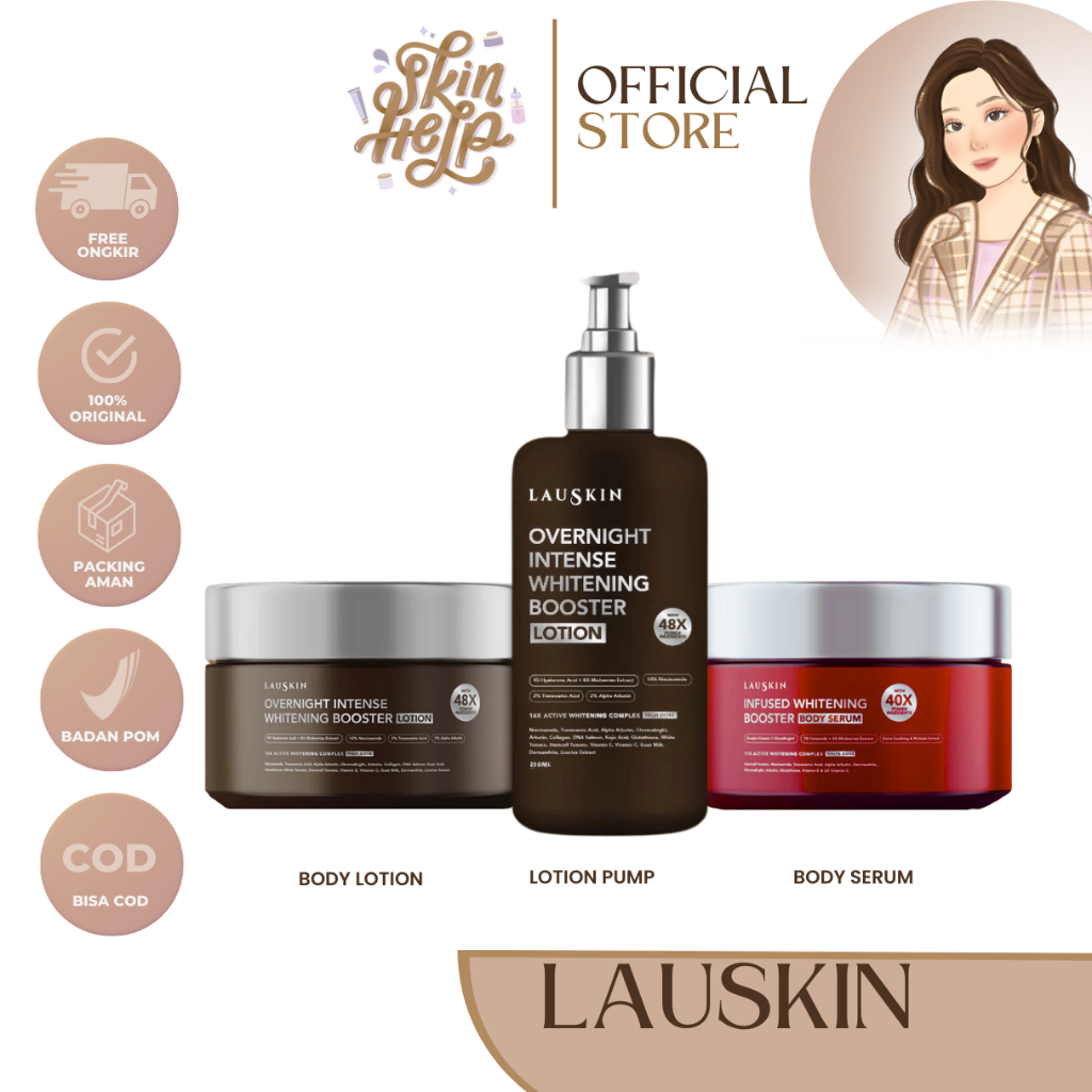 Jual LAUSKIN - ALL VARIAN BODYSERUM | LOTION PUMP | LOTION POT ...