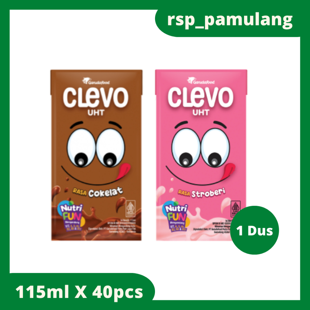 Jual CLEVO UHT 115ml X 40pcs/1 Dus (Cokelat/Stroberi) READY STOK!!! | Shopee Indonesia