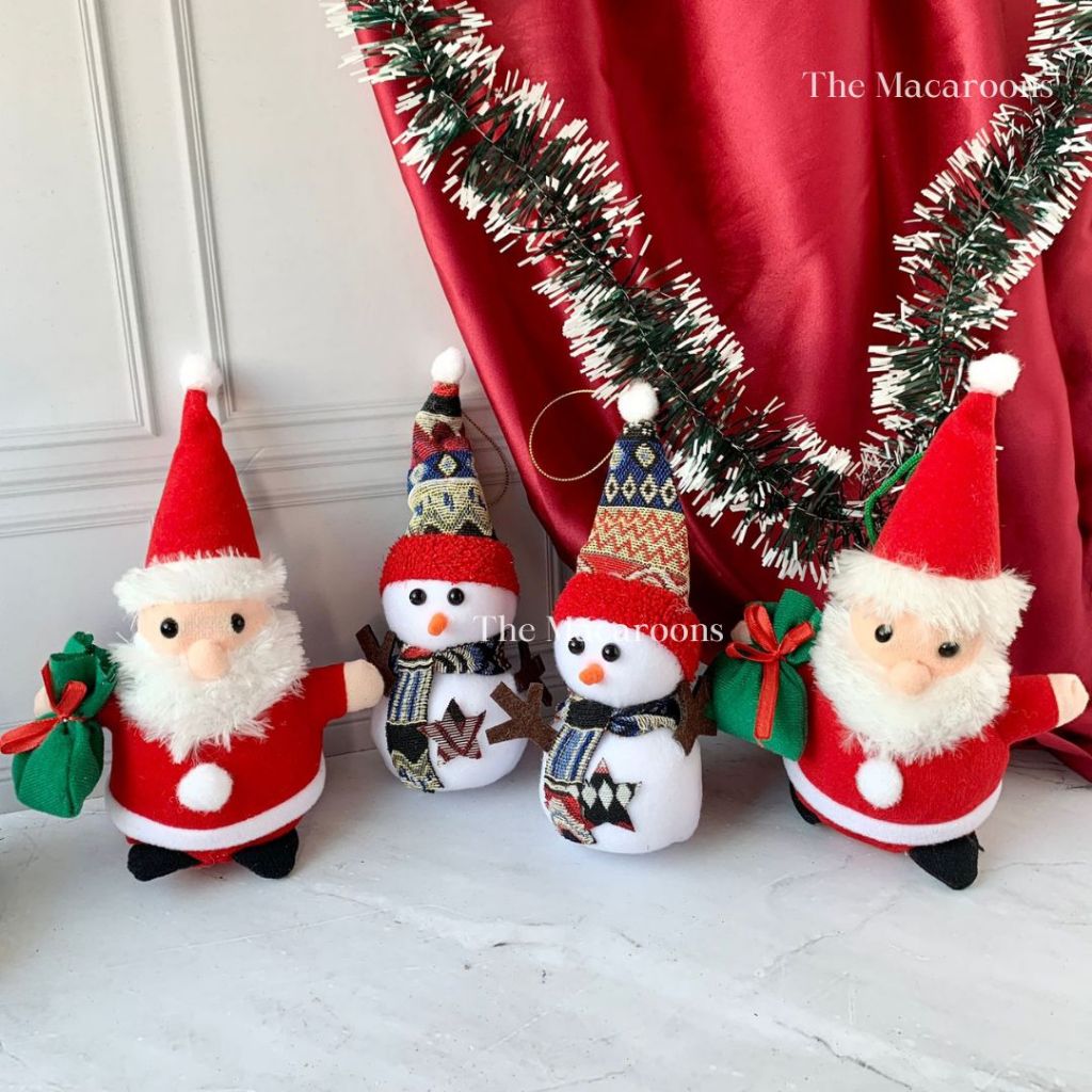 Jual Boneka Natal Santa Claus dan Snowman / Boneka Hiasan Pajangan ...