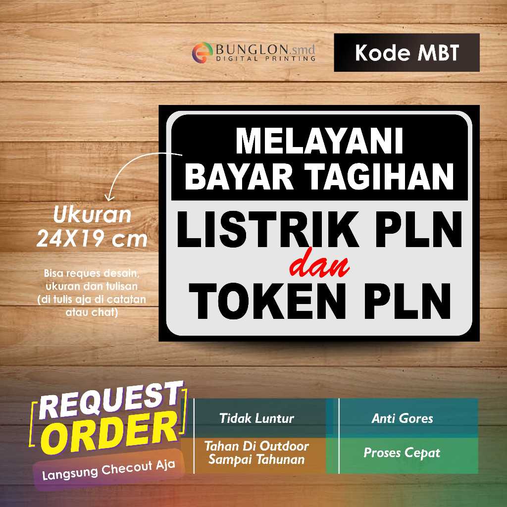 Jual STIKER MELAYANI BAYAR TAGIHAN LISTRIK PLN DAN TOKEN PLN + LAMINASI ...