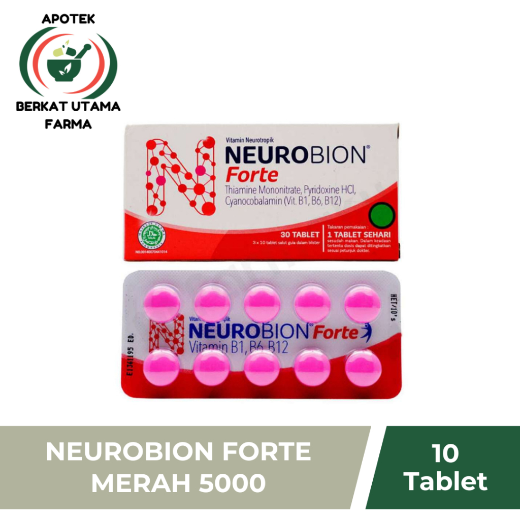 Jual NEUROBION FORTE MERAH 5000 10 tablet | Shopee Indonesia