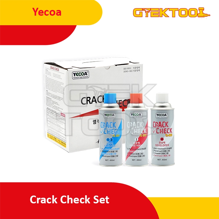 Jual Yecoa Crack Check Cleaner Developer Penetrant Set 450ml | Shopee ...