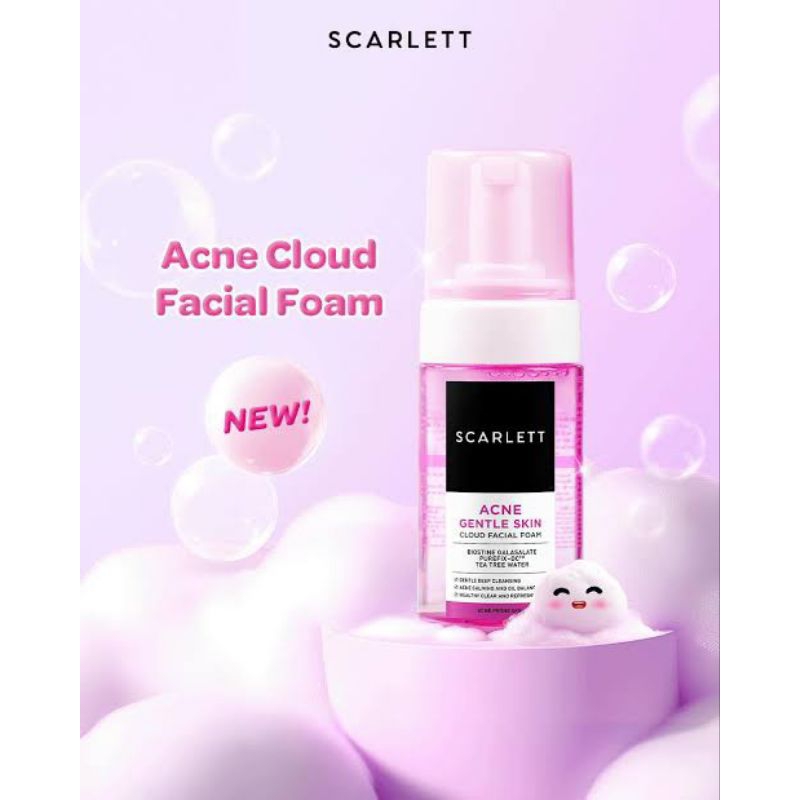 Jual Scarlett Acne Gentle Skin Cloud Facial Foam 105ml | Shopee Indonesia