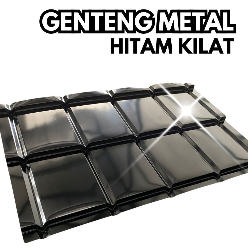 Jual Genteng Metal Minimalis 2x4 Hitam Kilat Gobi Satria Roof | Shopee ...