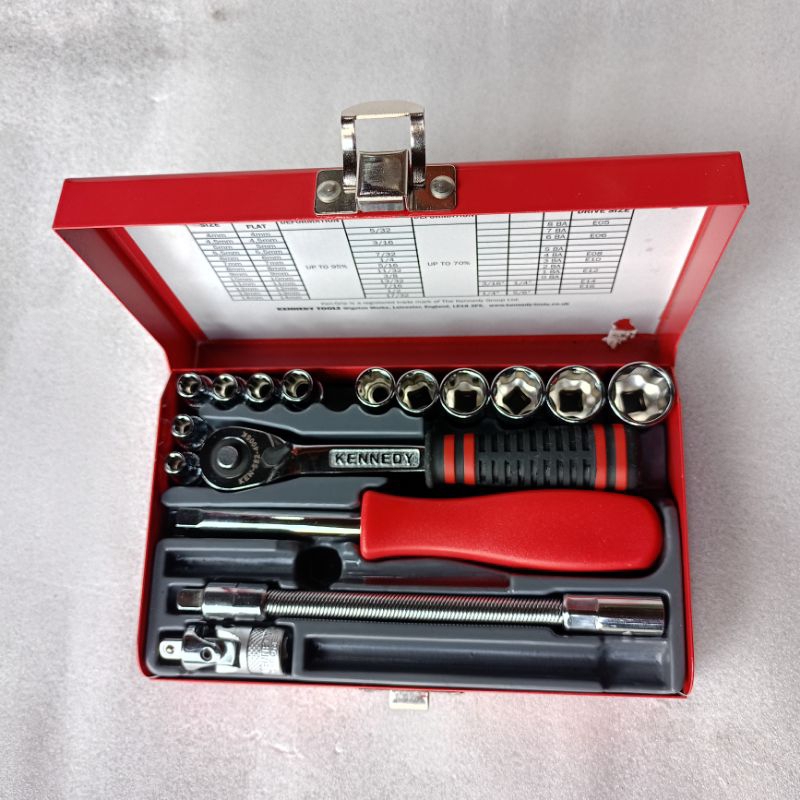 Jual KEN5828800K - METRIK SOCKET SET 19PCS KEN-GRIP SOCKET SET 1/4 DR | Shopee Indonesia