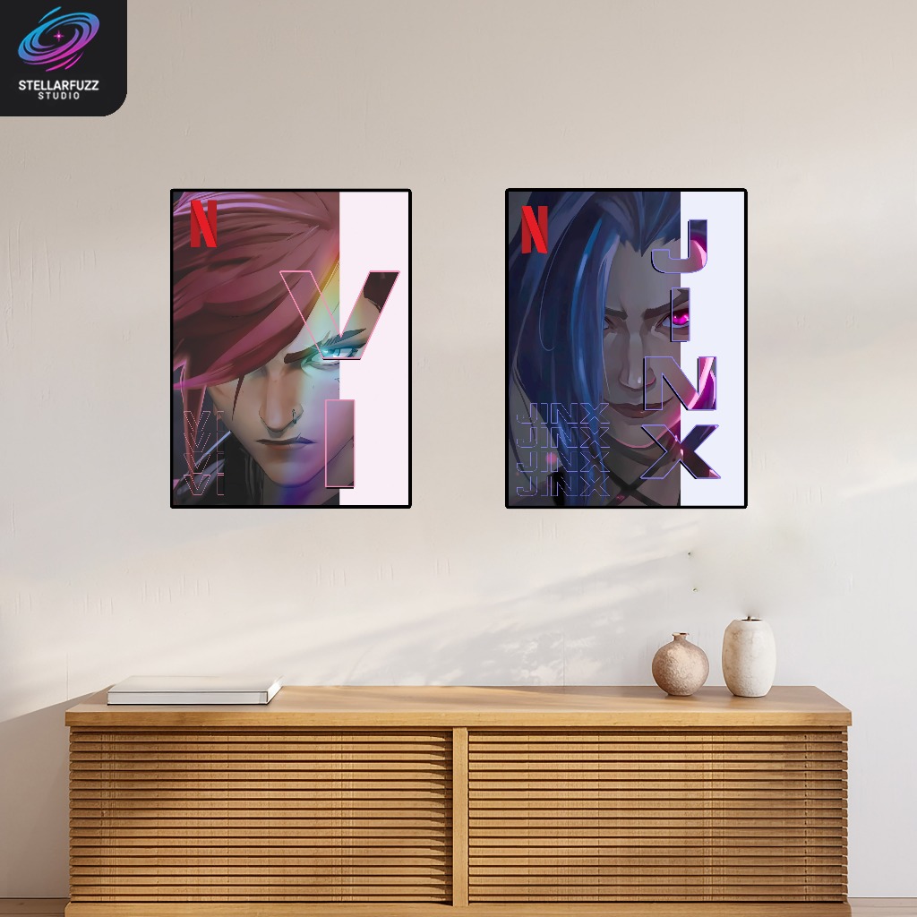 Jual FRAME POSTER JINX DAN VI ARCANE 2. DEKORASI RUMAH | Shopee Indonesia