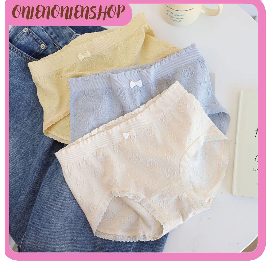 Jual OOS C1380 Celana Dalam Wanita Antibakteri CD Cewek Dekorasi Pita Renda | Shopee Indonesia