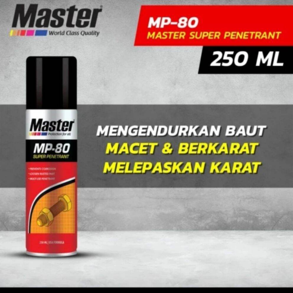 Jual MASTER MP-80 MP80 Super Penetrant Anti Karat Pembersih Karat 250ml | Shopee Indonesia
