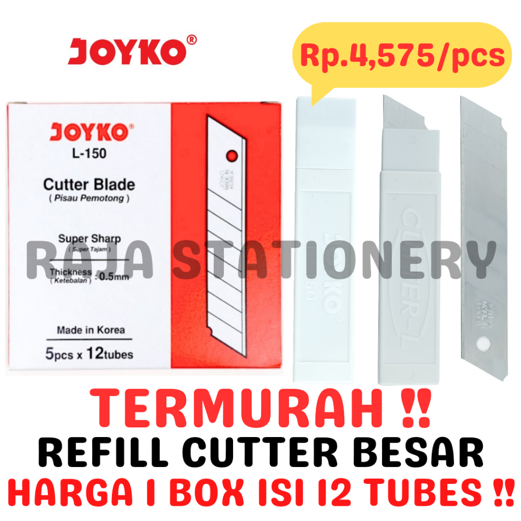 Jual JOYKO REFILL CUTTER BLADE ISI ULANG CUTTER ISI KATER JOYKO L-500 BESAR PISAU L-150 [12PCS ...