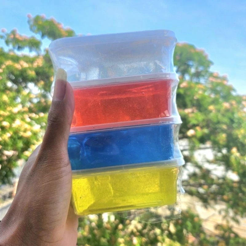 Jual 5 pc slime clear glitter 250cc / slime jiggly / slem original ...