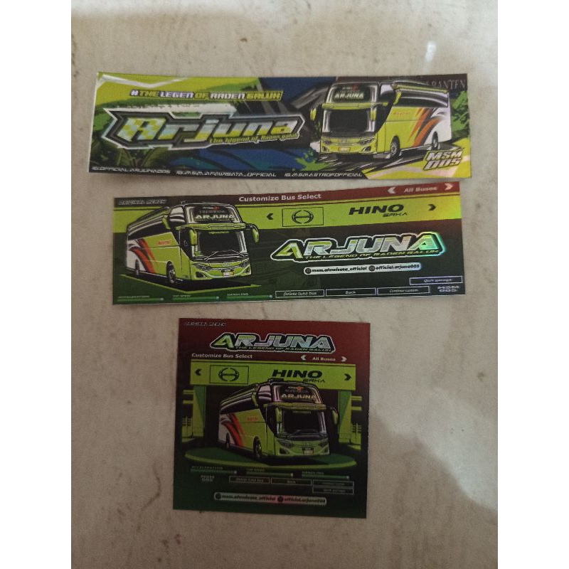 Jual Stiker +Ganci Bus Asyrof ARJUNA Hologram anti air asli unit ...