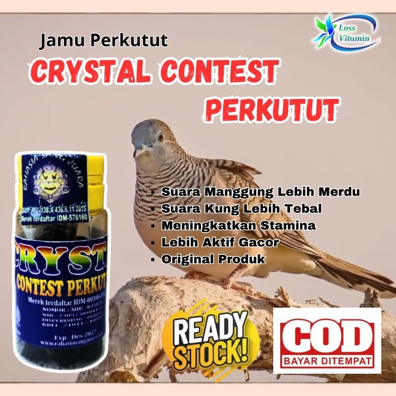 Jual CRYSTAL CONTEST PERKUTUT isi 30 Butir Vitamin Burung Perkutut Biar ...